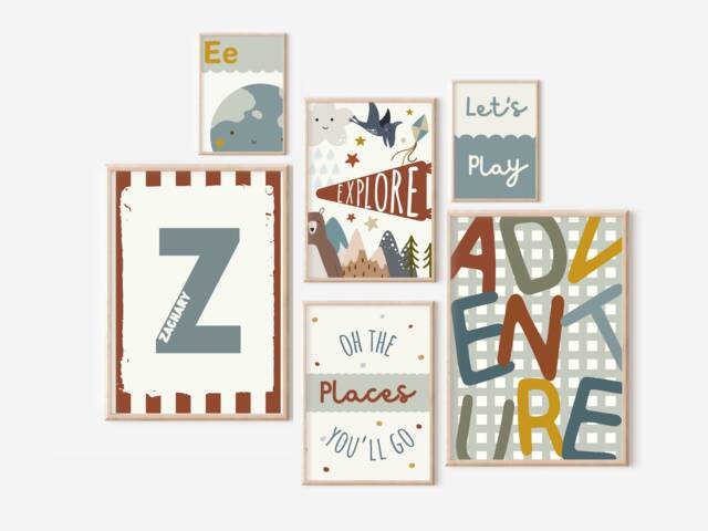 Set Of Explore & Adventure Prints For A Boys Room Or Nursery, Including ...