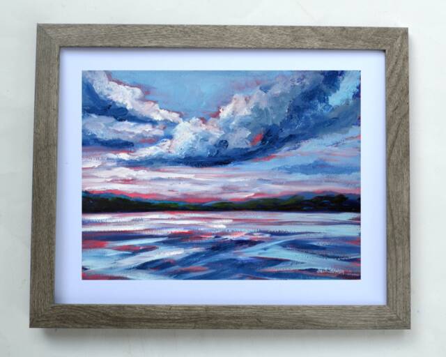 Original Lake Landscape, Painting On Paper, Oil Painting, Landscape ...