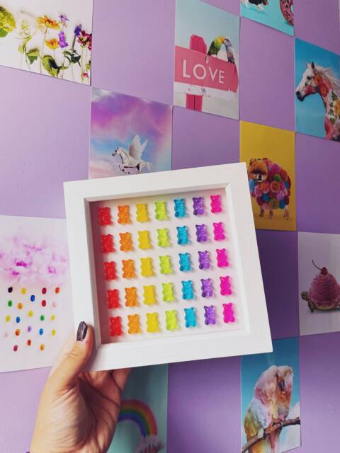 Rainbow Gummy Bear Box Frame Picture/Bright/Colourful/Decor by Etsy ...