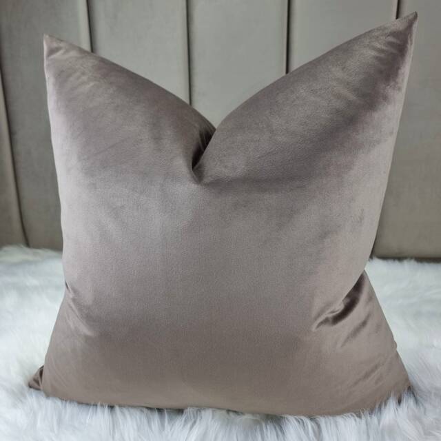 Designers Guild Velluto Velvet Doeskin Brown Cushion Cover Modern Sofa ...