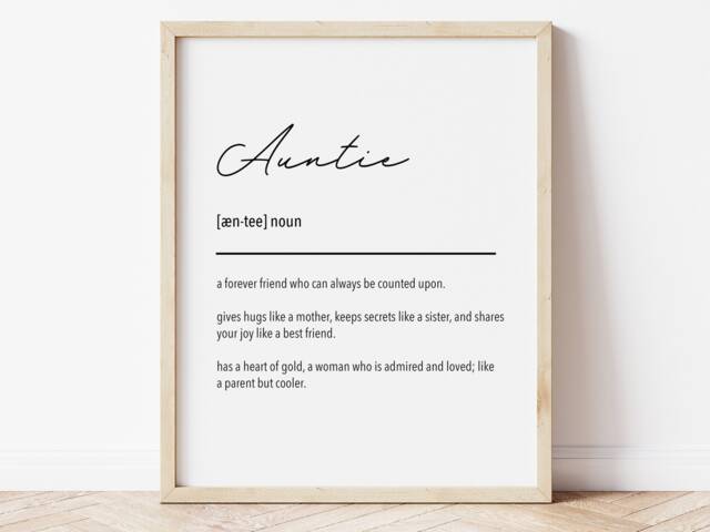 Auntie Definition Print Aunt Gift, Home Decor by Etsy | ufurnish.com