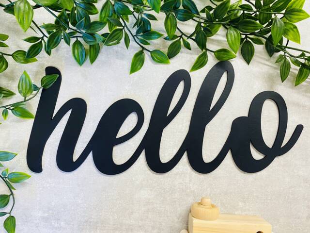 Hello Wooden Word Wall Art Large by Etsy | ufurnish.com
