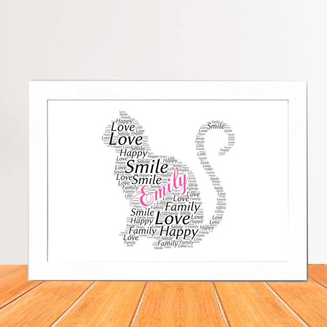 Personalised Cat Print, Word Art Print, Gift For Cat Lovers, Unframed ...