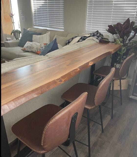 Bar & Stools Set , American Walnut Table, Walnut Desk Live Edge, Live ...