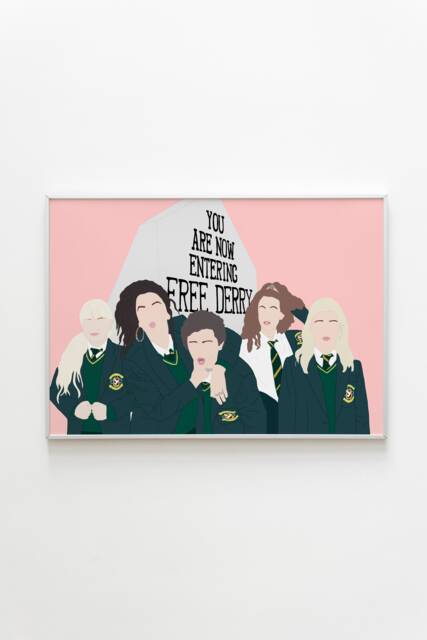 Derry Girls Illustration Tv Show Ireland Irish Wall Decor Funny Drawing ...