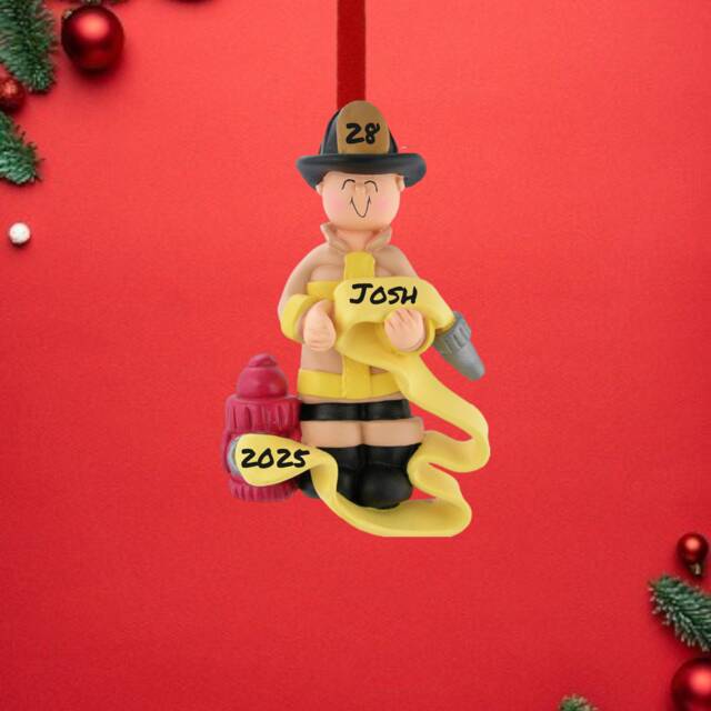 Personalized Firefighter Ornament Heroic First Responder Christmas ...