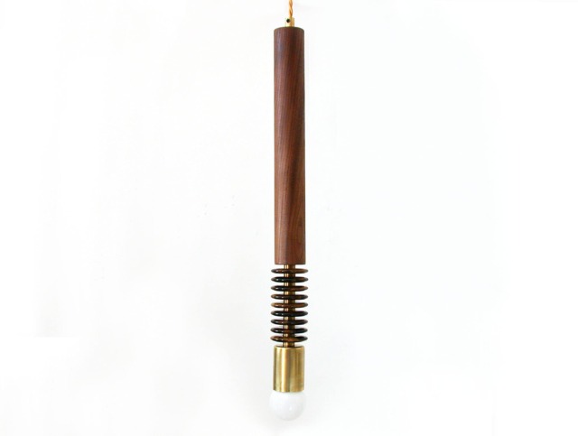 Tiger Eye Gemstone & Walnut Kitchen Island Eclectic Pendant Light Brass ...