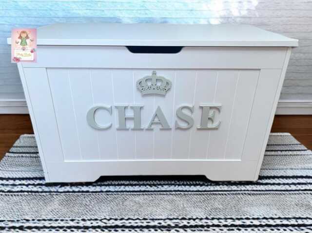 Toy Box Personalised Wooden Large Custom Bespoke White Nursery by Etsy ...