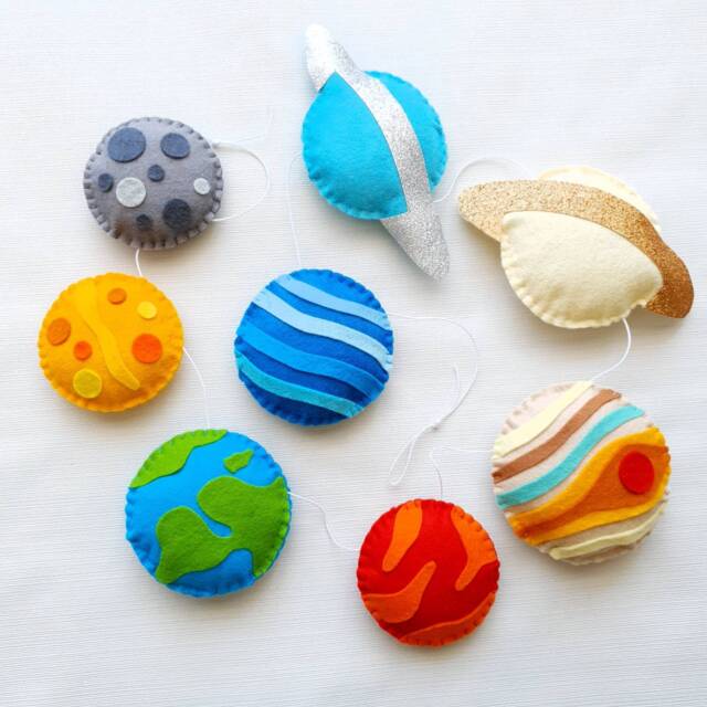 Solar System Garland. Felt Planets Bunting. Space Theme Bedroom ...