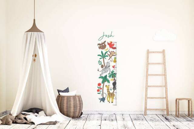 Personalised Custom Jungle Themed Growth Chart Height Chart, Wall Decal ...