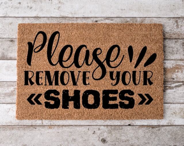 Please Remove Your Shoes - Custom Welcome Mat Personalized Door ...