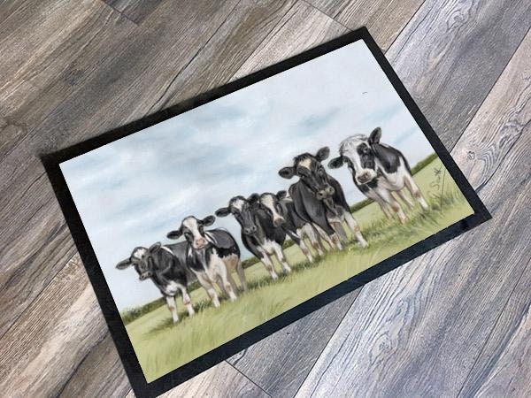 Herd Of Friesian Cows Farming Themed Machine Washable Floor Mat By ...