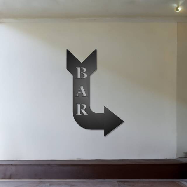 Bar Arrow Metal Sign - Left Or Right Facing Directional Steel Wall ...