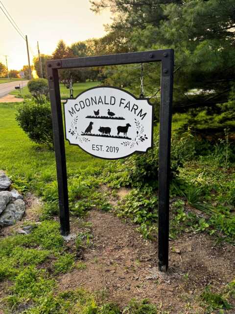 Custom Aluminum Farm Entrance Sign, Personalized Ranch Gate Decor ...