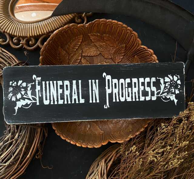Funeral Sign, Solid Wood Goth Wall Decor by Etsy | ufurnish.com