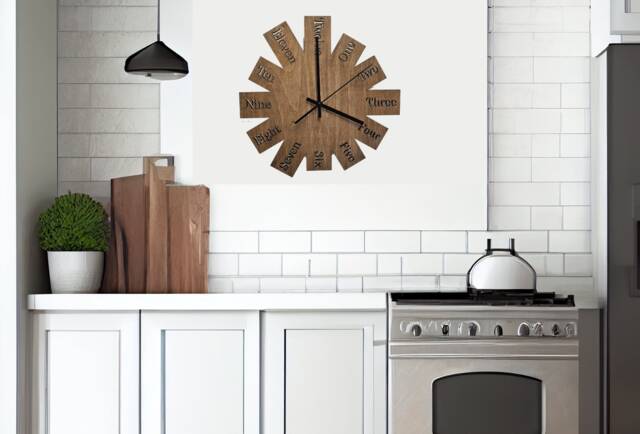 Clock, Wall Wood Stylish Handmade Rustic House Present, Time Piece ...