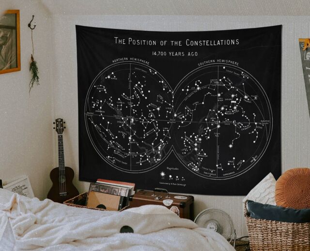 Astronomy Map Tapestry, Star Map, Astronomer Gifts, Space Wall Art ...