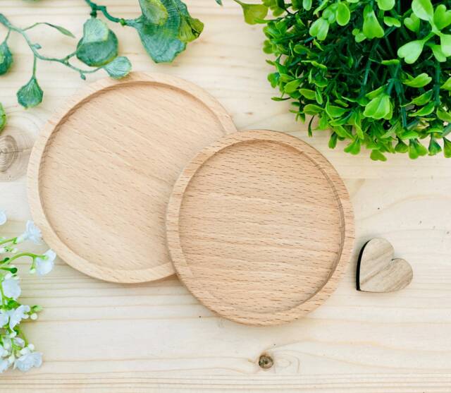 Candle Coaster Candle Plate Wood Wooden Disc Natural With Edge For ...