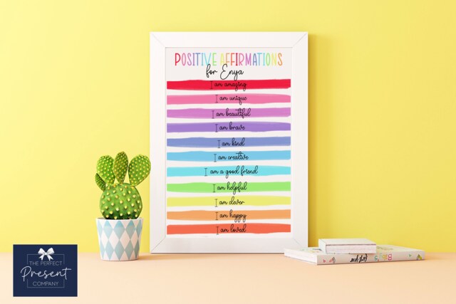 Personalised Positive Affirmation Print - A4 Rainbow Kid's Affirmations ...