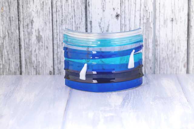 Sailing Boat & Ocean Wave Fused Glass Arch Boating Picture. Nautical ...