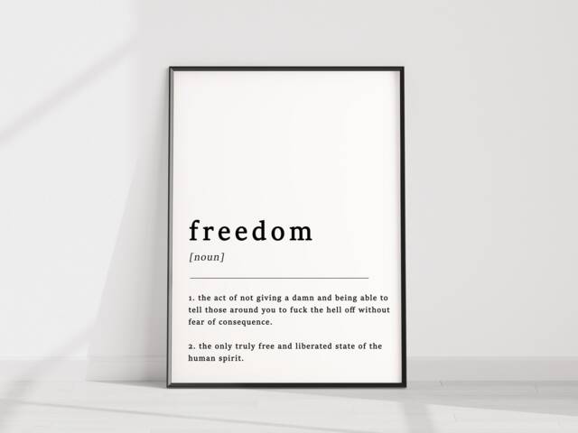 Freedom Definition Print Libertarian Quote Wall Art by Etsy | ufurnish.com
