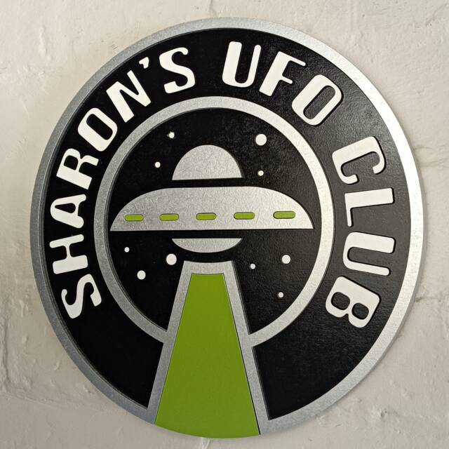 Personalised Ufo Logo Wall Sign - Custom Alien Plaque Spaceship Themed ...