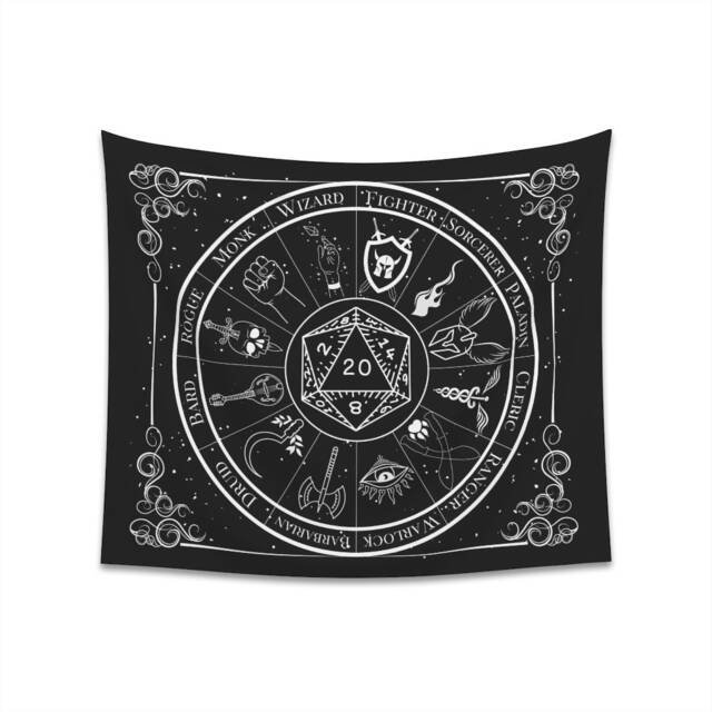 Dnd 5E Custom Indoor Wall Tapestry - Black & White Dungeons Dragons ...
