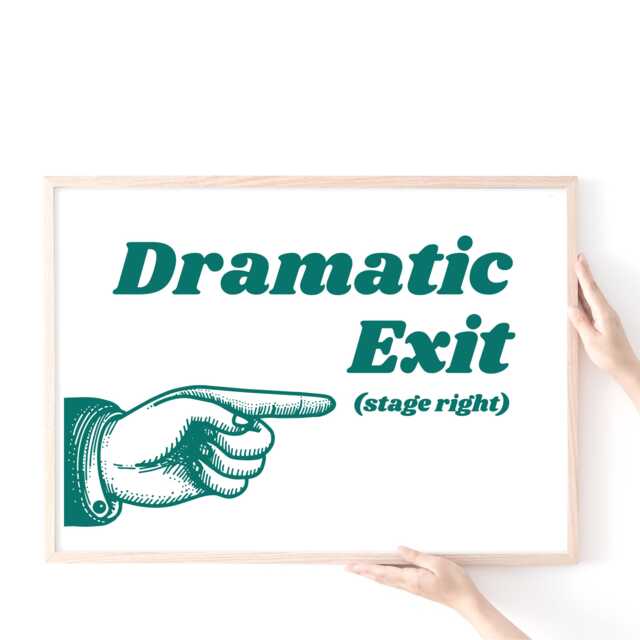 Dramatic Exit Stage Left Right Art Print, Hallway Wall Decor by Etsy ...