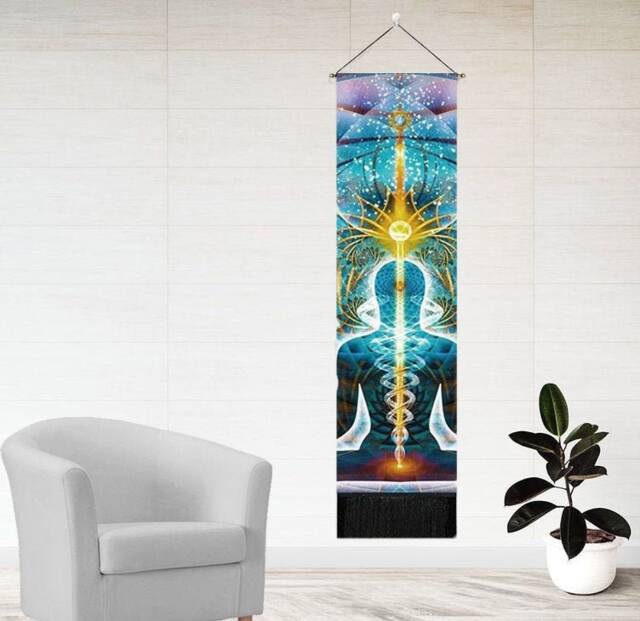 Meditation Tantra Yoga Tapestry 7 Chakra Wall Hanging Art Scroll ...