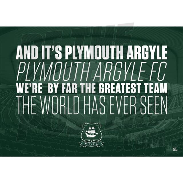 Plymouth Argyle Fc Chant Poster - Officially Licensed Product Sizes A4 ...