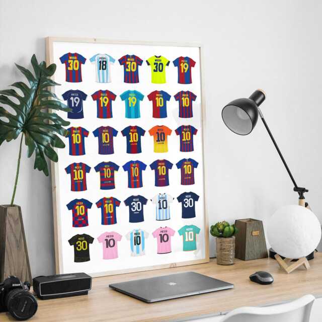 Lionel Messi Football Shirt Poster Print Career Timeline - Wall Art ...
