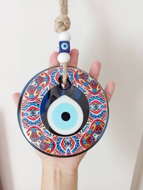 Evil Eye Wall Hanging, Round Eye, Large Decor, Home, Protection Amulet ...