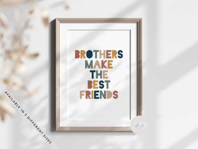 Personalised Brothers Make The Best Friends Quote Print, Sibling ...
