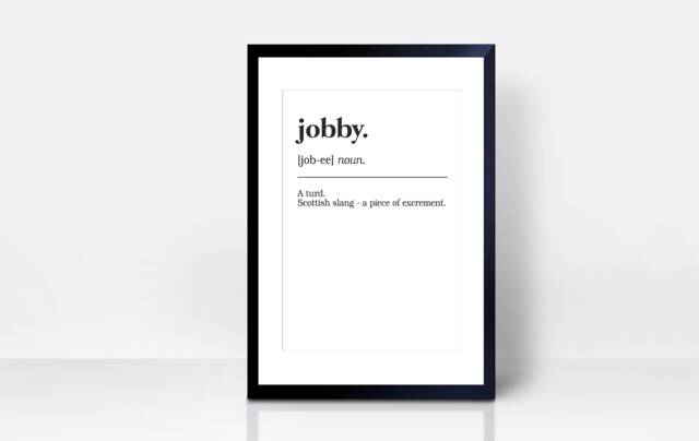 Jobby Definition Thick Cardstock Wall Art Print - Gift Home Decor ...