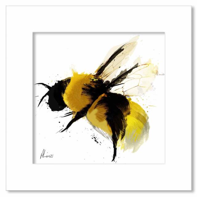 Bee Print By UK Artist Aimee Linzi, Shimmering Gold Foil Finished ...