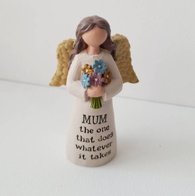 Mum Polyresin Angel Ornament With Flowers - The Home & Hearts Shop ...