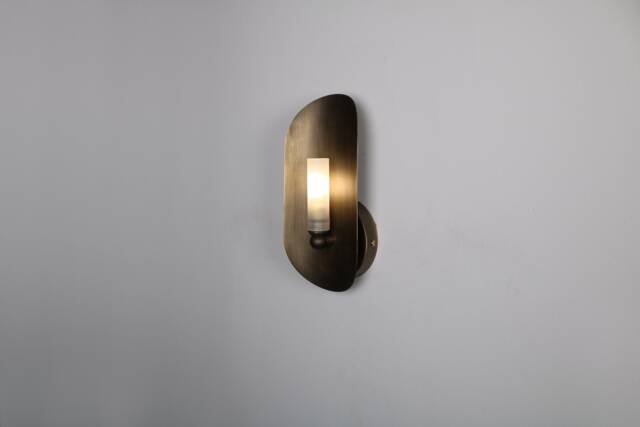 Ellipse Wall Lighting - Brass Matte Glass Lamp Vanity Light Fixture ...