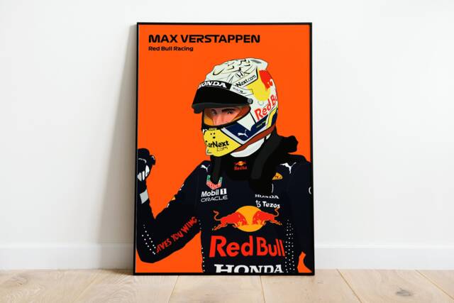 Max Verstappen F1 Red Bull Racing - Illustration Vector Minimalistic ...