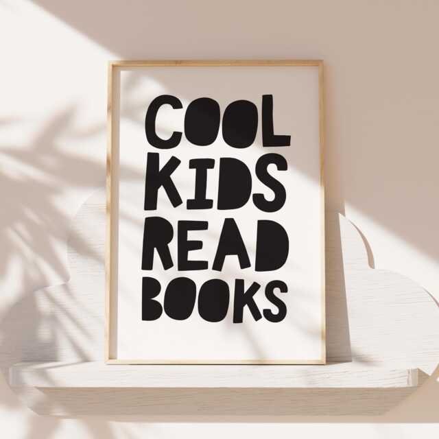 Cool Kids Read Books, Reading Corner, Boys Nursery Prints, Wall Art ...