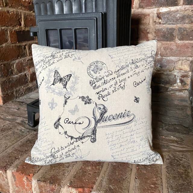 303. Handmade Souvenir Butterfly Letters Linen Cotton Cushion Cover ...