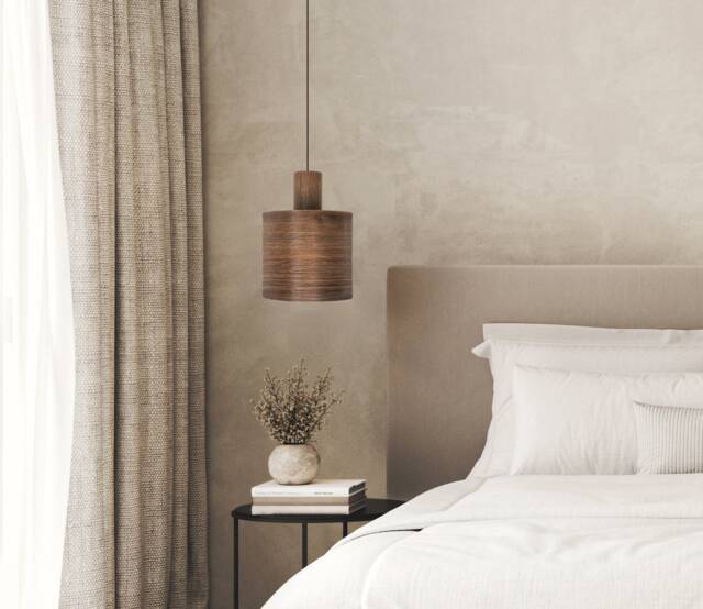 Rustic Oak Pendant Light, Mid-Century Kitchen Lamp Shade, Wooden ...