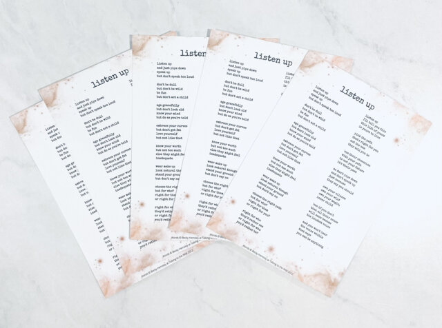 Listen Up Poem - Packs Of Postcard Prints by Etsy | ufurnish.com