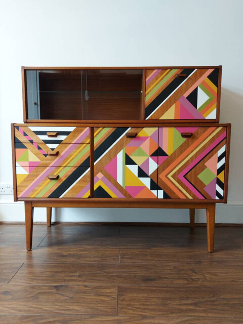 Made To Order, Bespoke Hand Painted Geometric Design, Mid Century ...