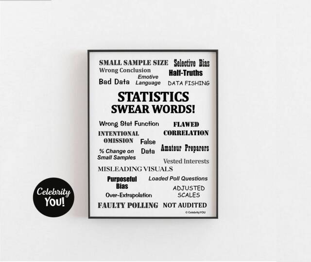 Statistics Swear Words Print Office Decor, Funny Statistician Gift, Pet ...