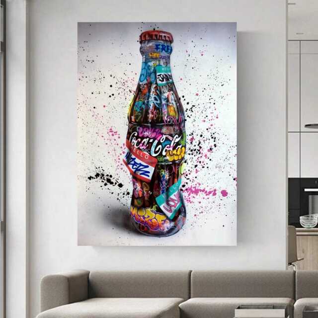 Iconic Coca-Cola Coke Graffiti Printed Box Framed Canvas Wall Art Or ...