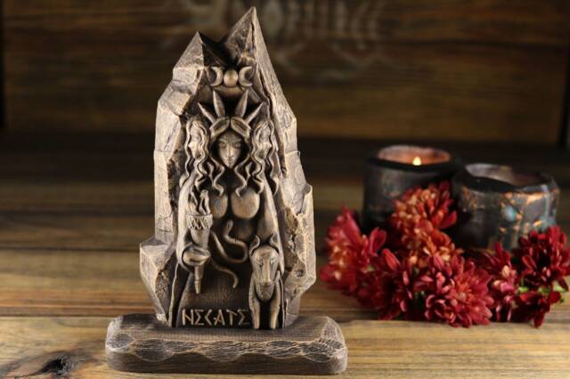 Handmade Hecate Statue Wooden Greek Goddess Altar Kit by Etsy ...