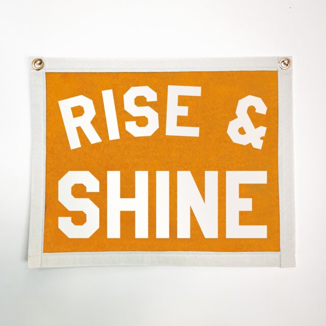 Rise & Shine Banner - Felt Pennant Flag Vintage Style Wall Decor ...