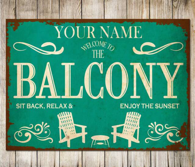 Personalised Welcome To The Balcony Sign Metal Plaque Custom Home ...