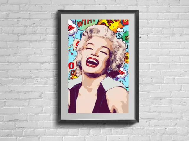 Iconic American Model Pop Art Print, Bold Vintage Actress & Singer ...