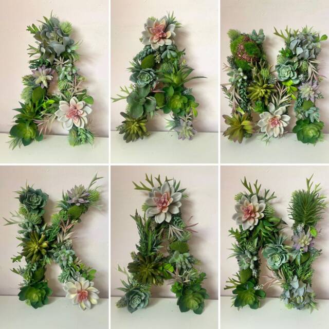Large Moss Wall Letter Faux Succulent Woodland Decor - 60cm by Etsy ...